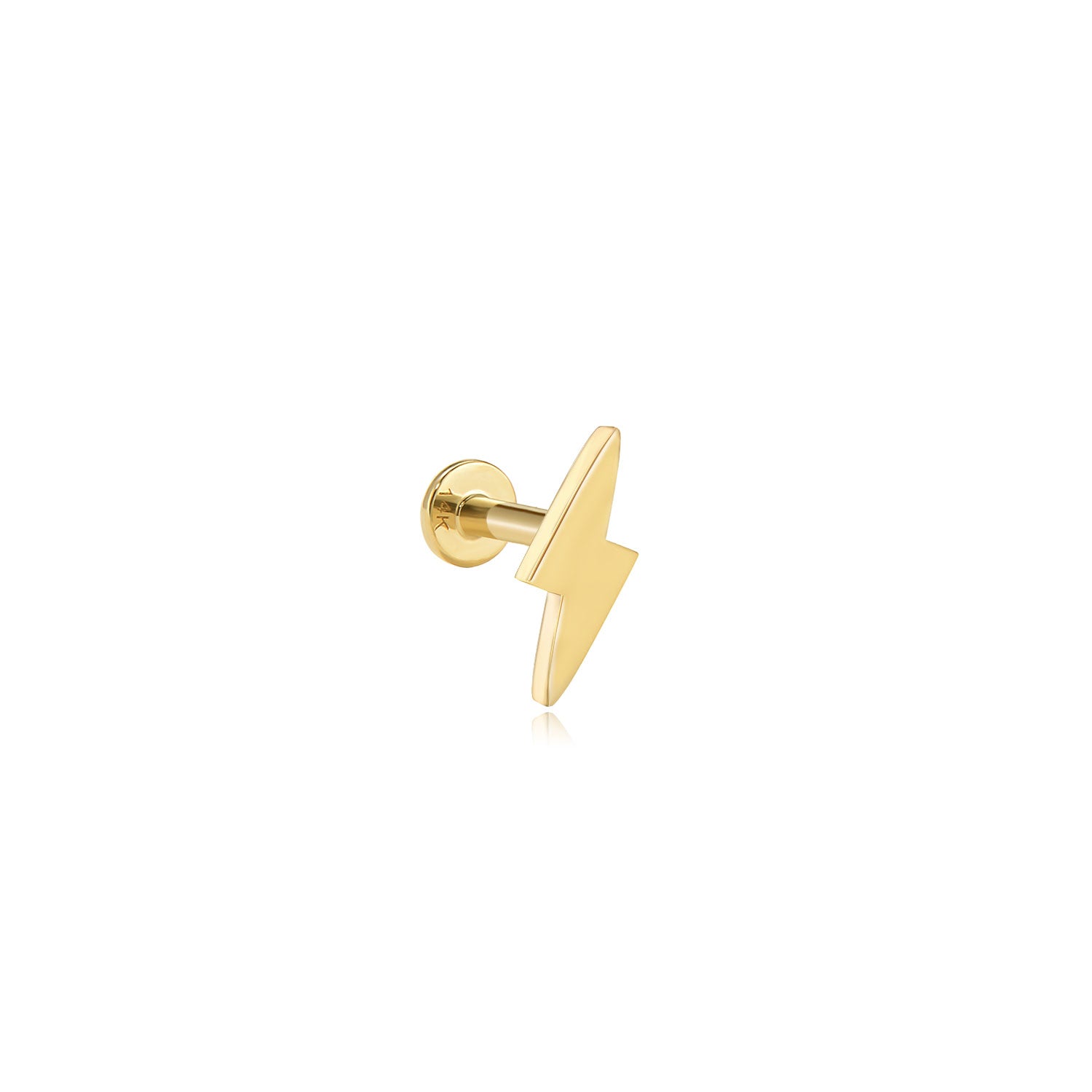 Paris lightning bolt 14k gold labret earring
