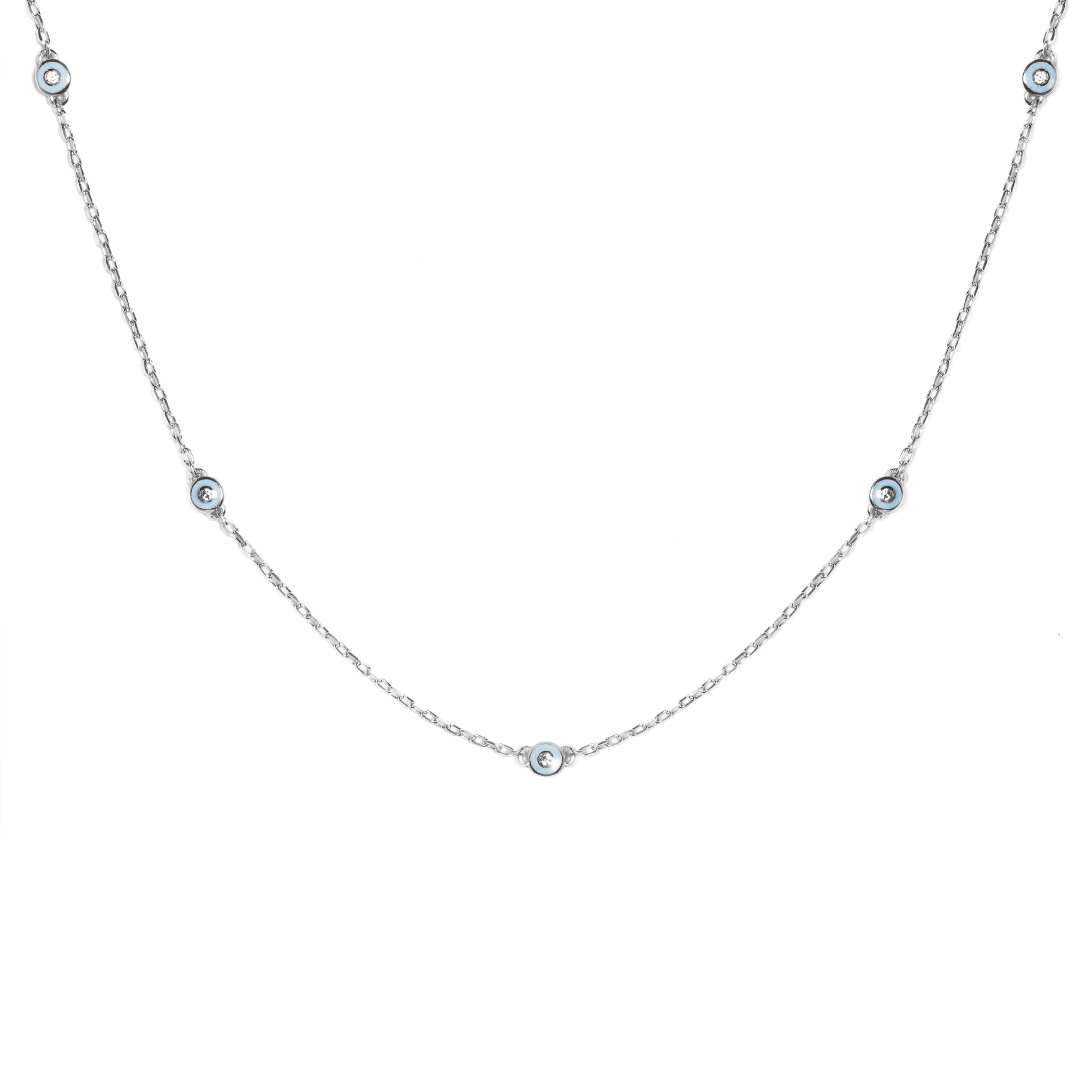 Sterling Silver Gold Plated Rami Charm Evil Eye Necklace - Jewellery | Mezi